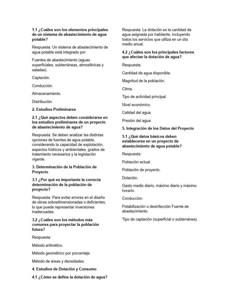 Elementos Clave en Abastecimiento de Agua | PDF | Agua | Agua potable