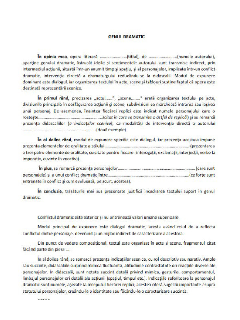 Genul Dramatic | PDF