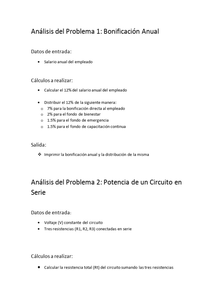 Análisis del Problema | PDF