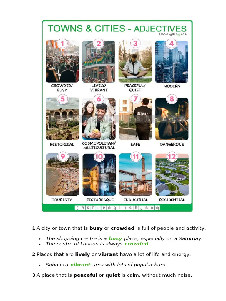 A1 Level Cities and Towns Description | PDF