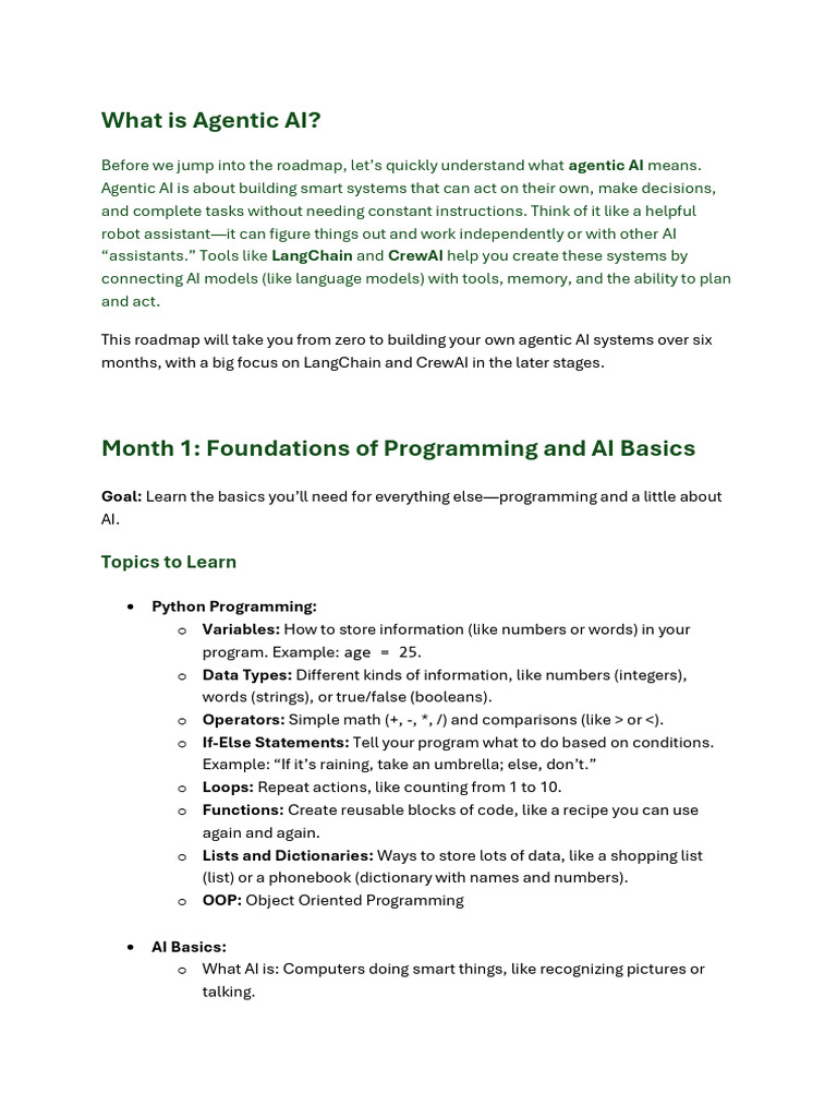 Agenticai Roadmap Pdf Artificial Intelligence Intelligence Ai