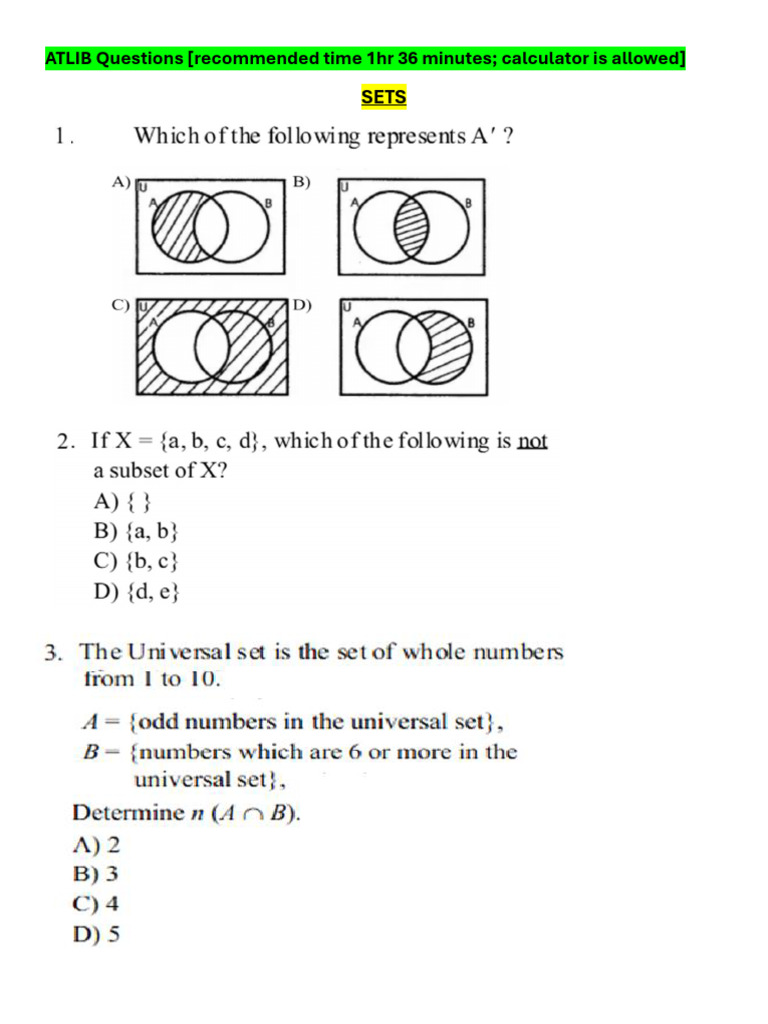 ATLIB Exam Solutions Overview | PDF