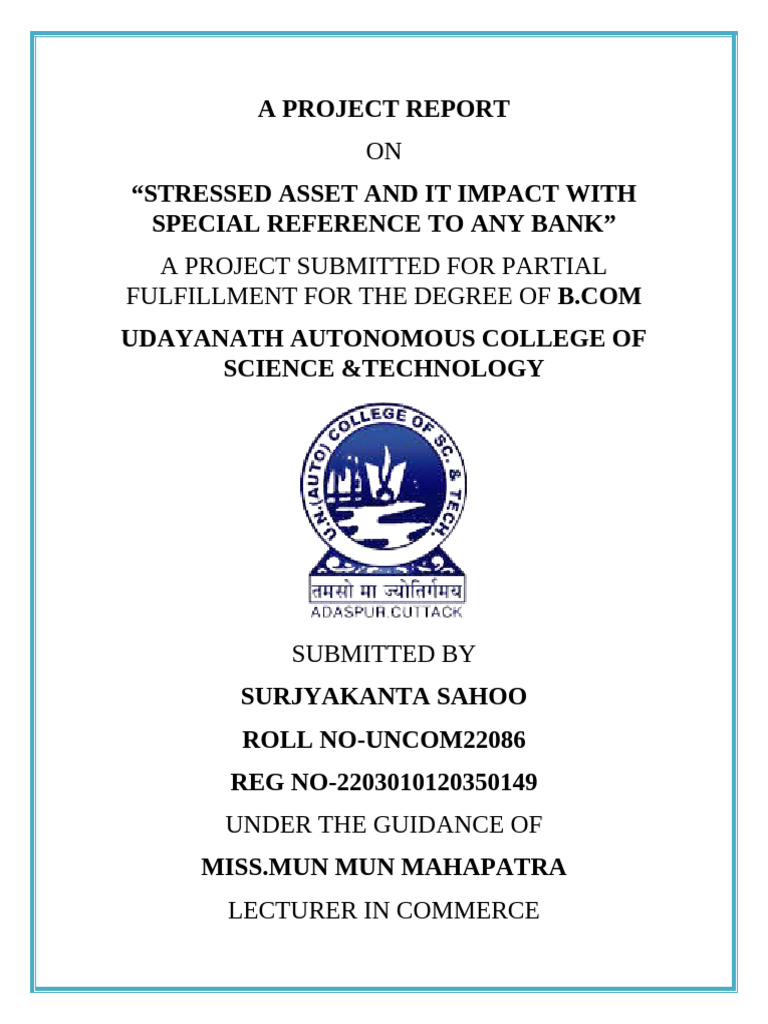 Stressed Asset | PDF | Banks | Loans