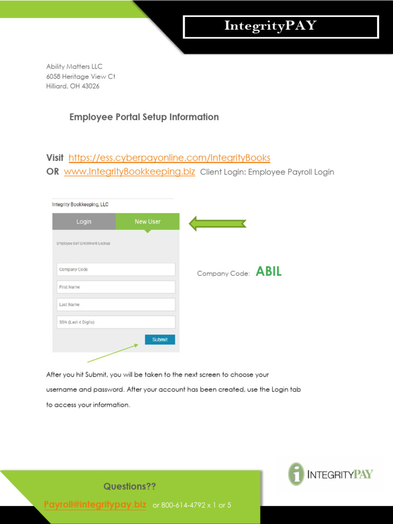 Payroll Portal Setup Instructions | PDF