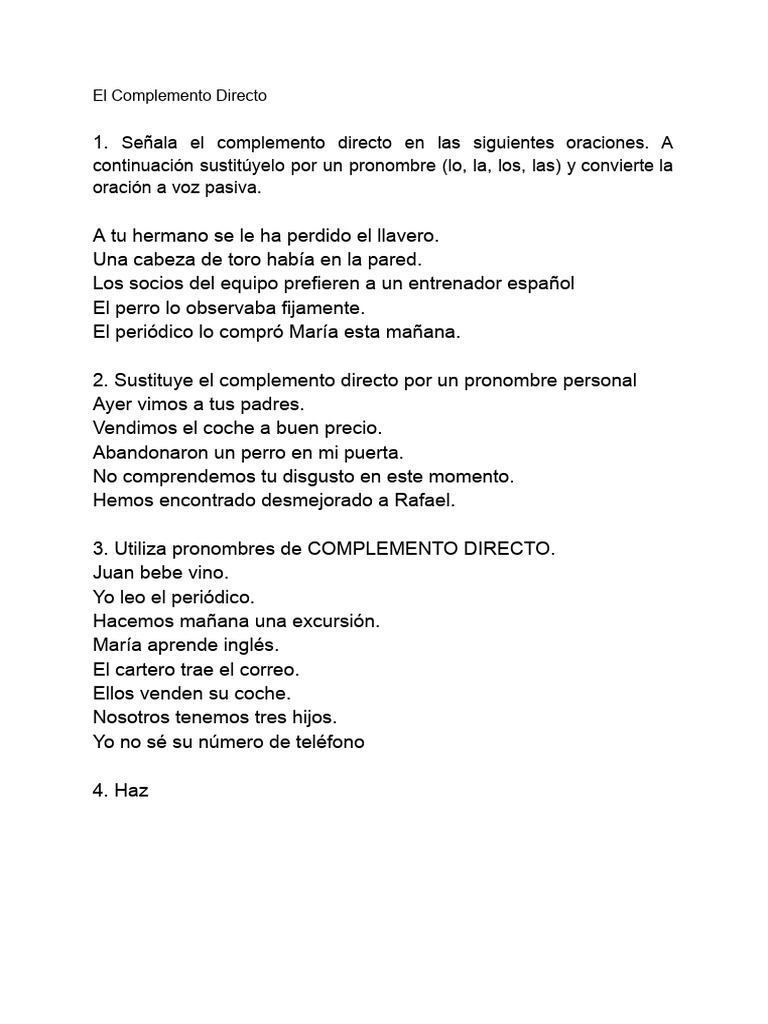 Antonella Esther Mera Villalba - El Complemento Directo | PDF