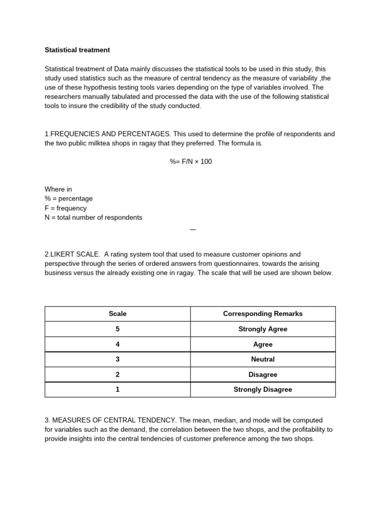 Statistical Treatment Daw | PDF