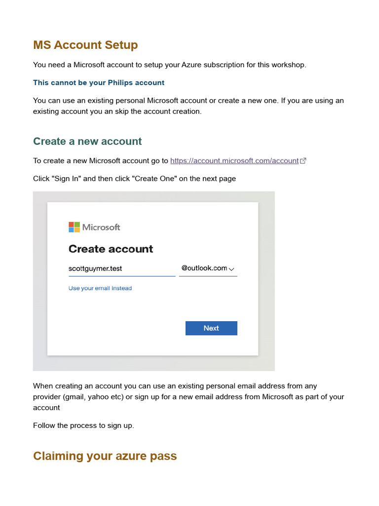 Azure Account Setup Guide | PDF