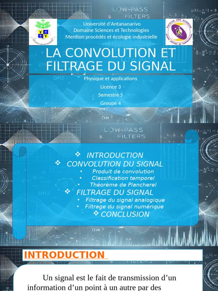 La Convolution Et Filtrage Du Signal Vf[1] | PDF | Filtre (électronique ...