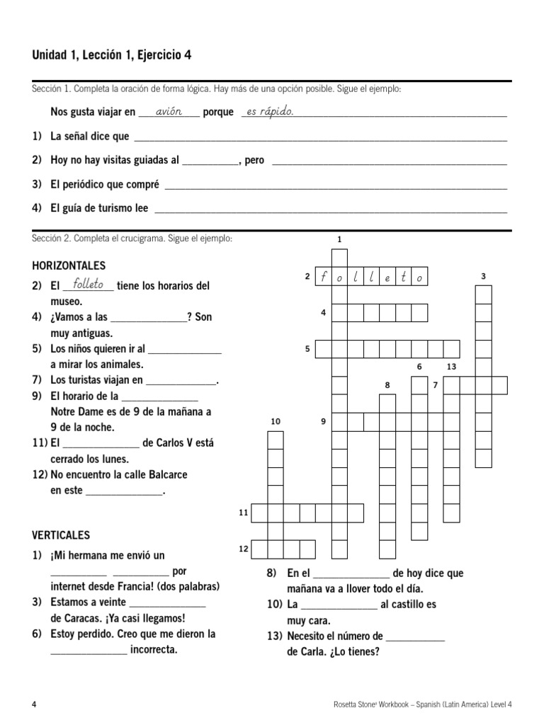 Spanish Student Workbook 8 10 | PDF