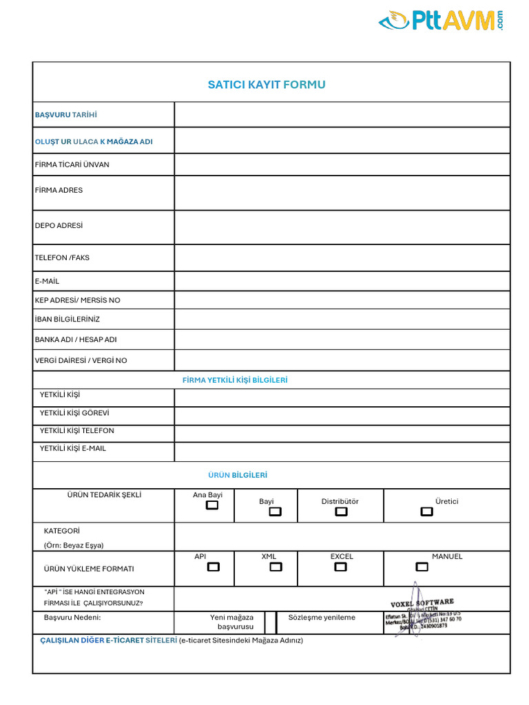 Form-11 m19105694 - SATICI KAYIT FORMU 2024 | PDF
