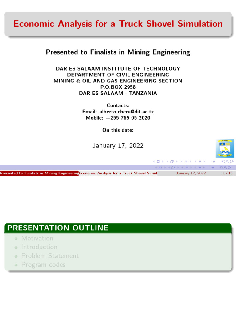 LECT 3. MINE - SCHEDULING - BE... Tear | PDF | Truck | Mining
