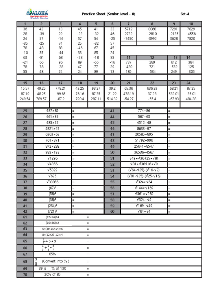 Senior Level 8 Set 4 Ques | PDF