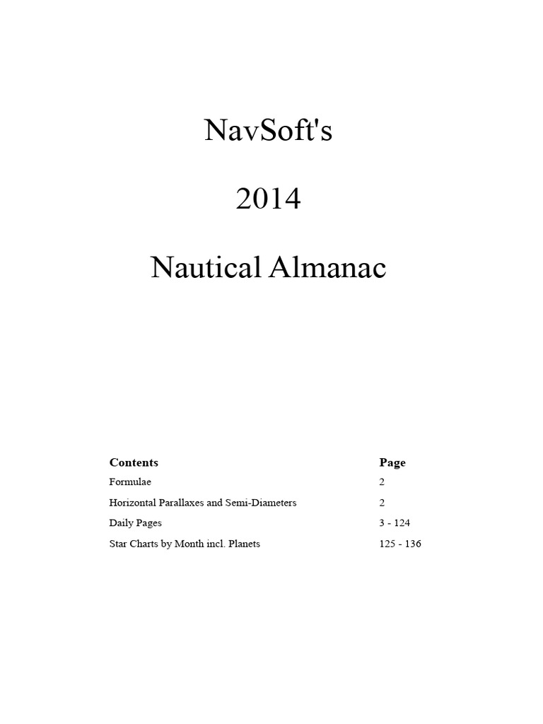 2014 Almanac | PDF | Planets | Astronomy
