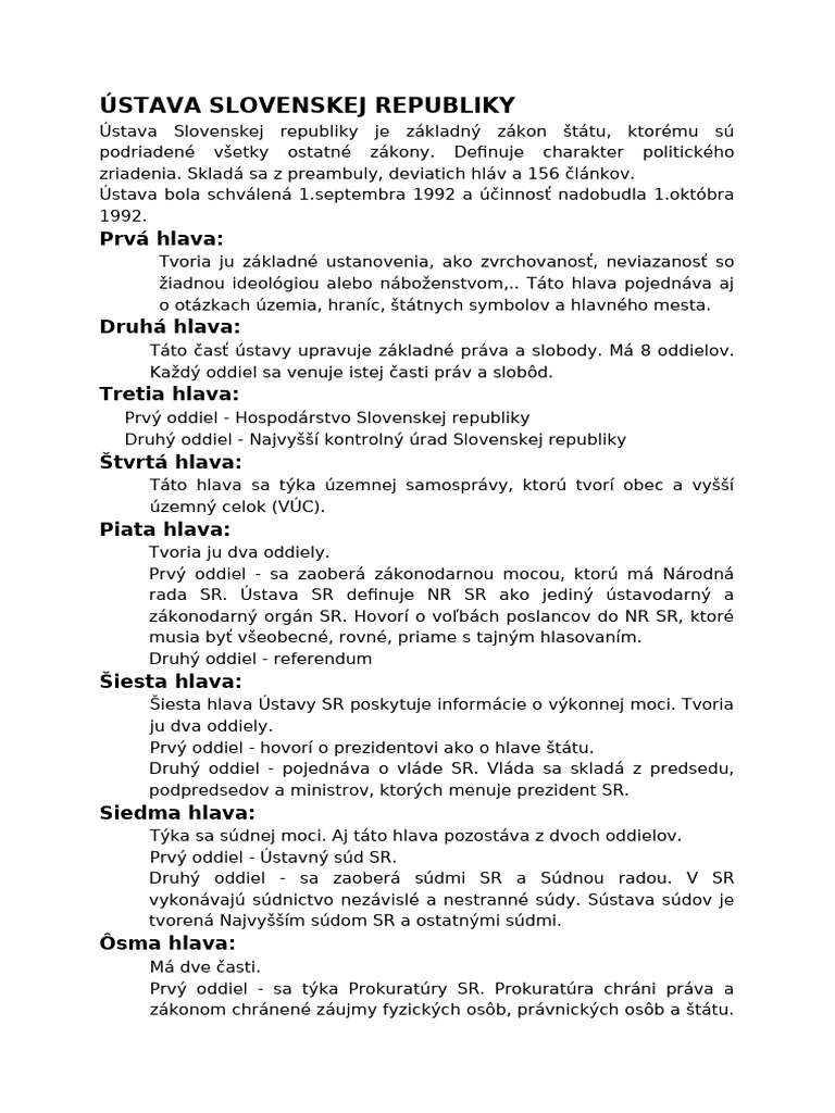 Ústava Slovenskej Republiky | PDF