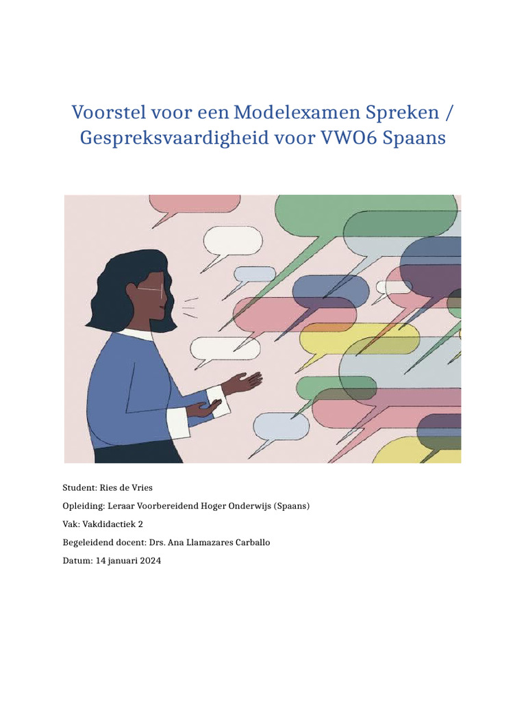 Model Examen Spreekvaardigheid | PDF
