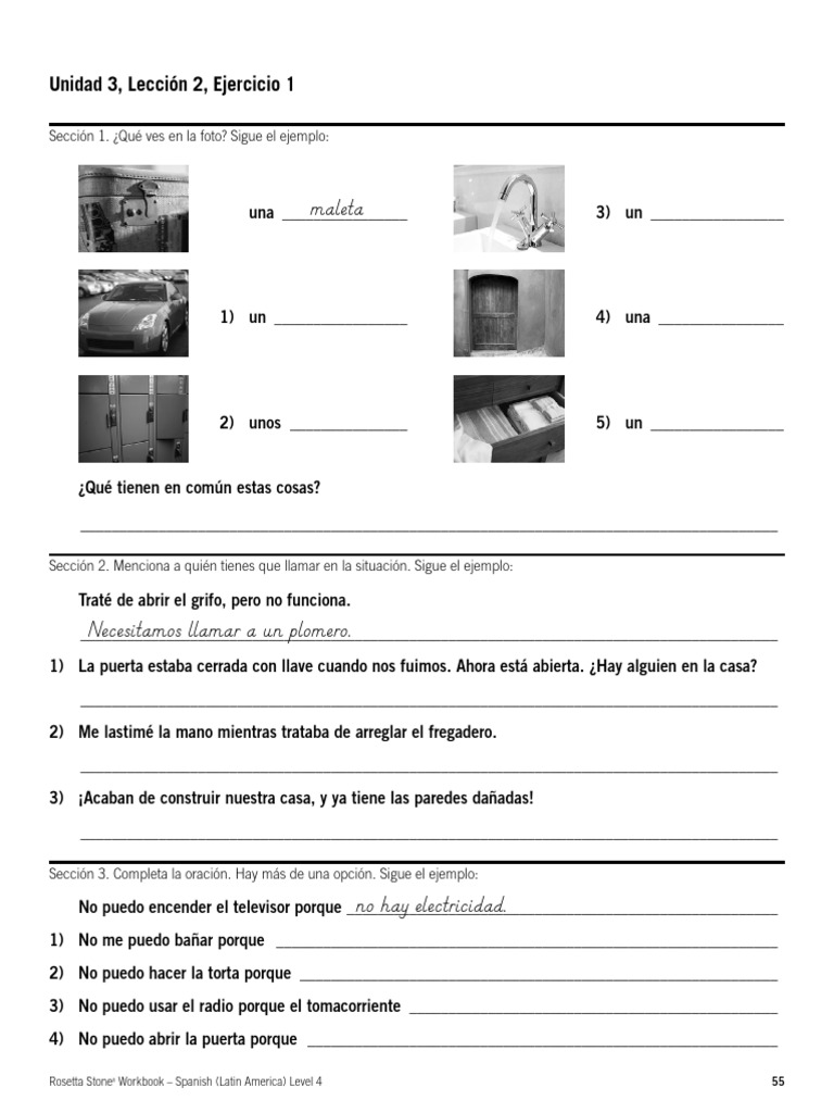 Spanish Student Workbook 59 60 | PDF