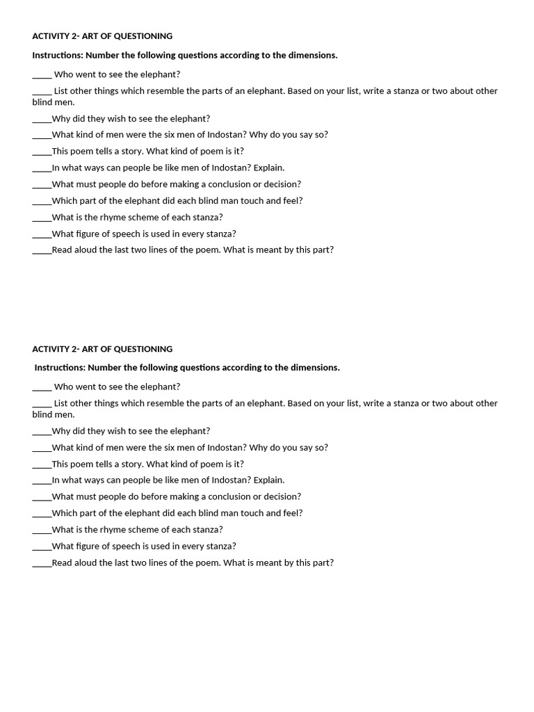 Art of Questioning: Analyzing Poetry | PDF