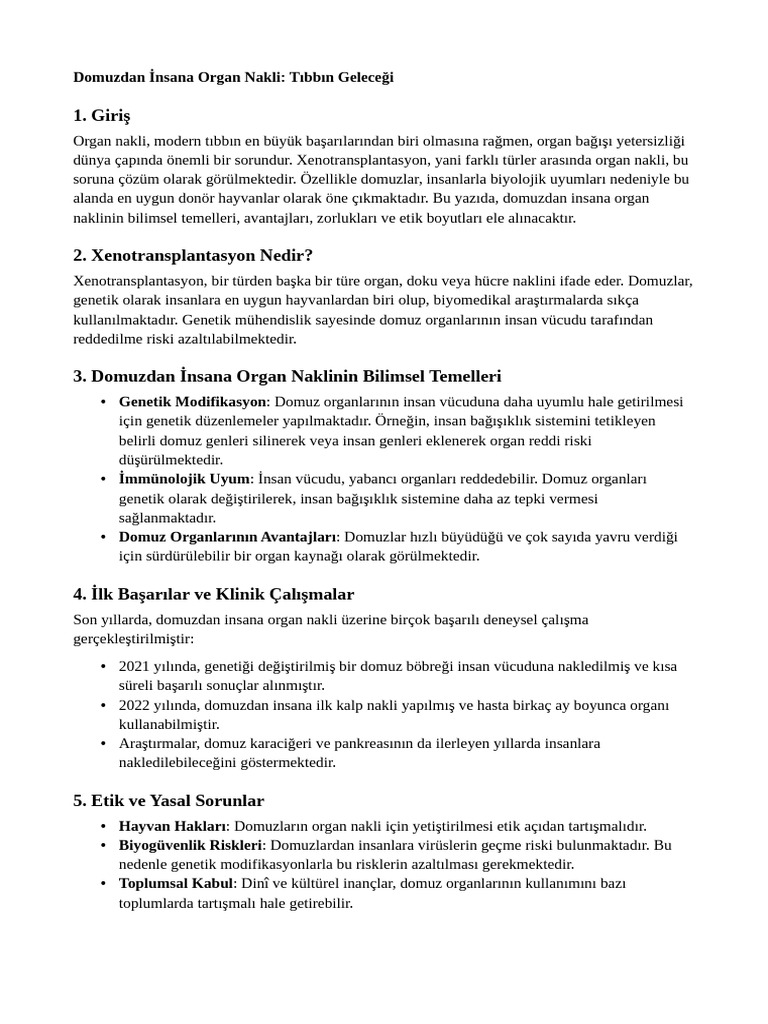 Domuz Organ Nakli | PDF