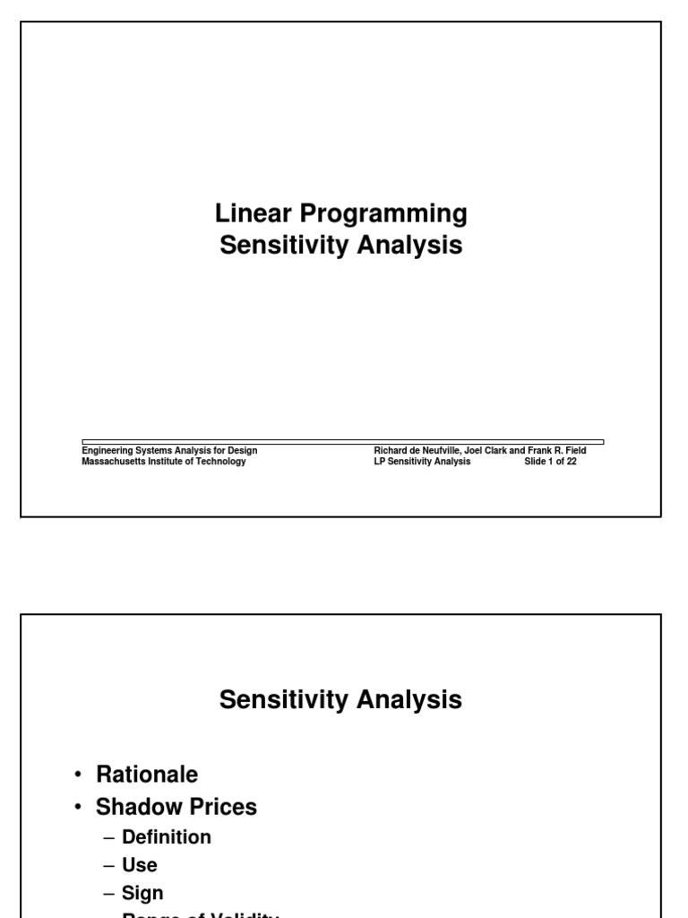 Excel LP Sensitivity Analysis | PDF | Mathematical Optimization | Linear Programming