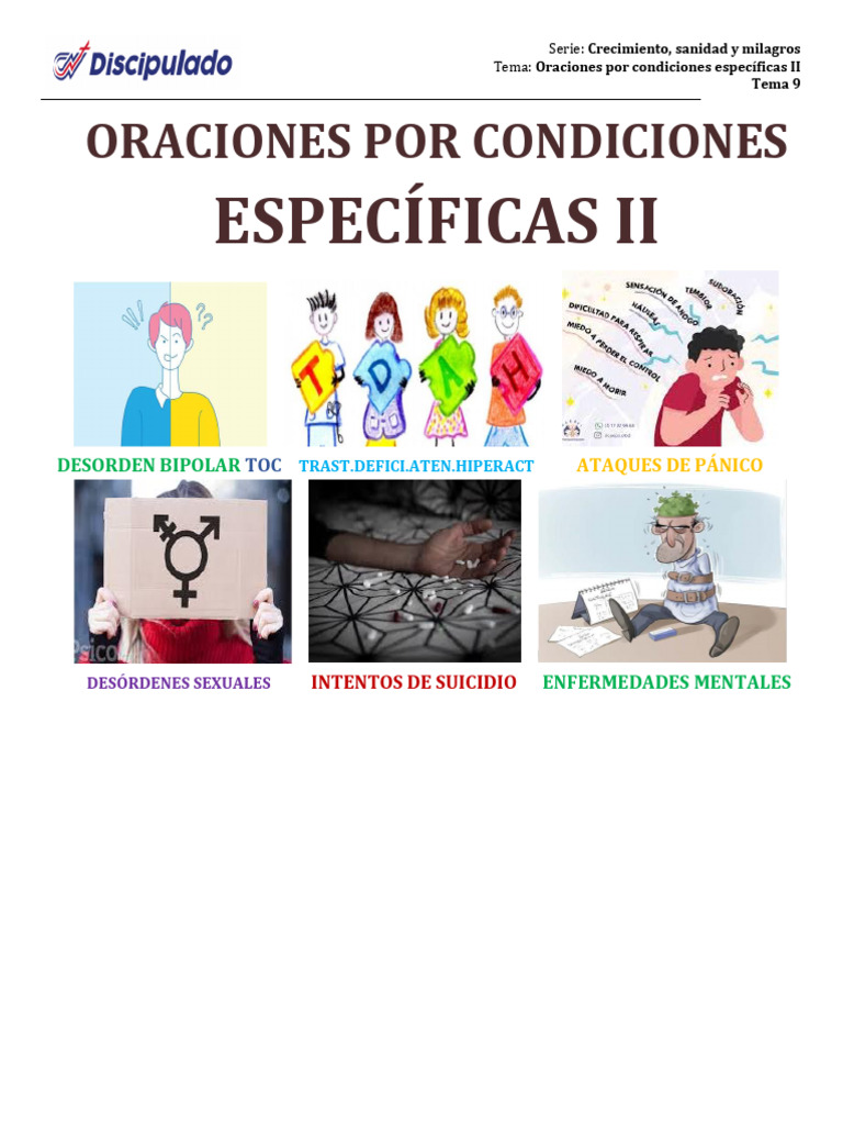 Oraciones para Trastornos Mentales Específicos | PDF | Desorden ...