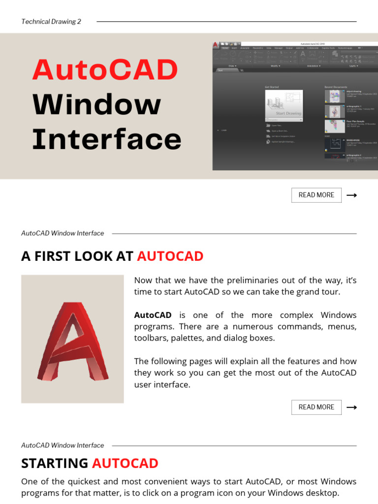 002 - AutoCAD Window Interface | PDF | Window (Computing) | Graphical ...