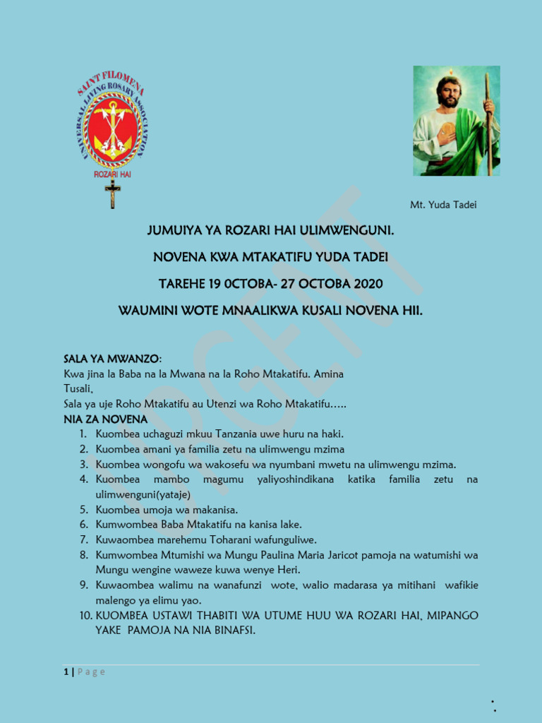 Novena Kwa Mt. Yuda Thadei(8) | PDF