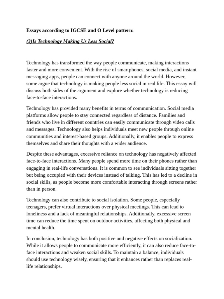 Technology's Impact on Socialization | PDF