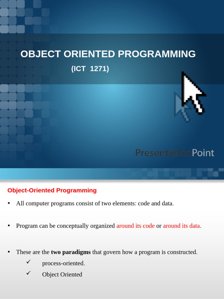 OOP L6-L7 OOP Principles and Intro To Class Concepts | PDF | Class (Computer Programming ...