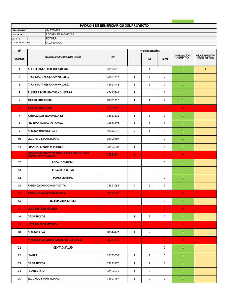 Padron Model. Hidraulico | PDF