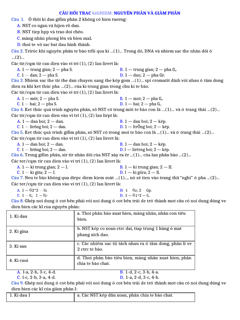 Sinh 10 NP GP Hk2 | PDF