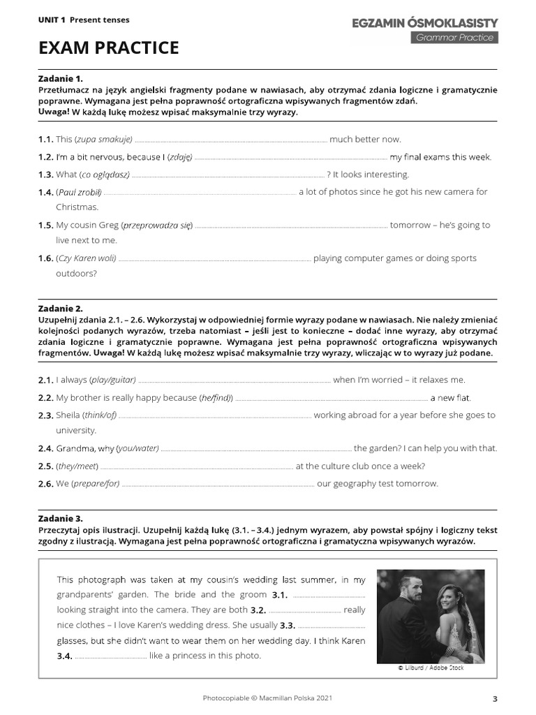 Present Tenses Practice Exercises | PDF | Ceremonies | Marriage, Unions ...