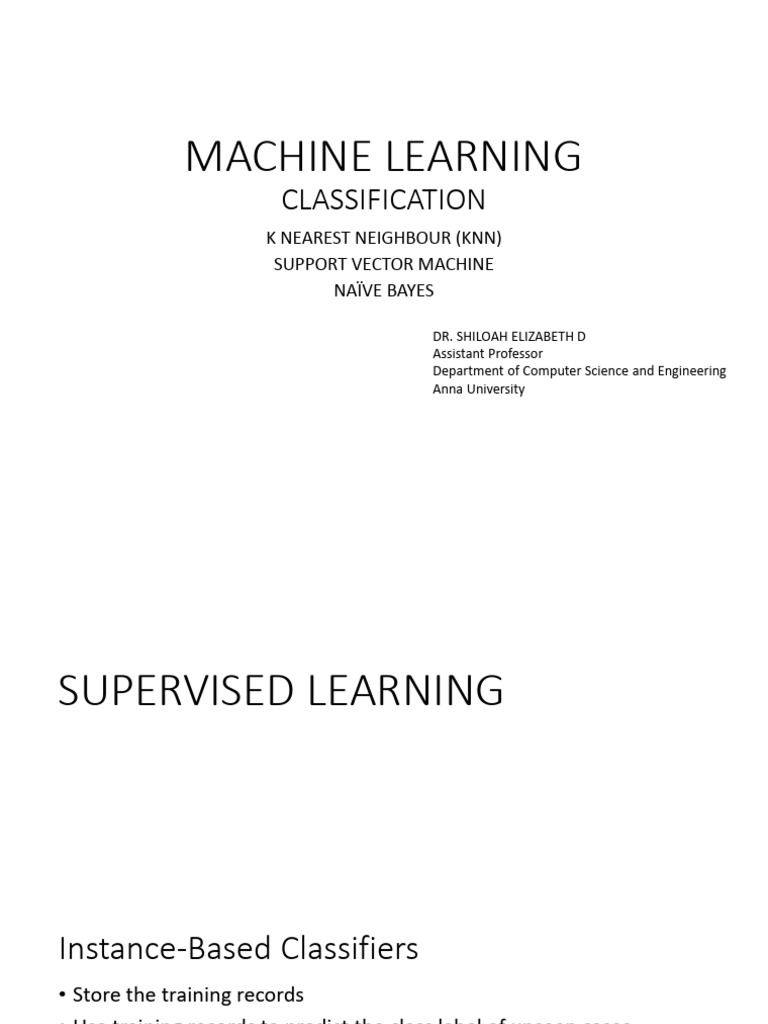 Machine Learning Classification Techniques | PDF | Support Vector ...