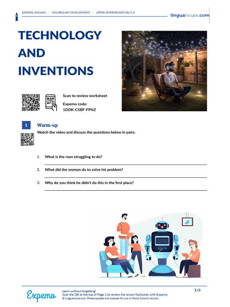 Technology and Inventions Vocabulary Guide | PDF | Virtual Reality