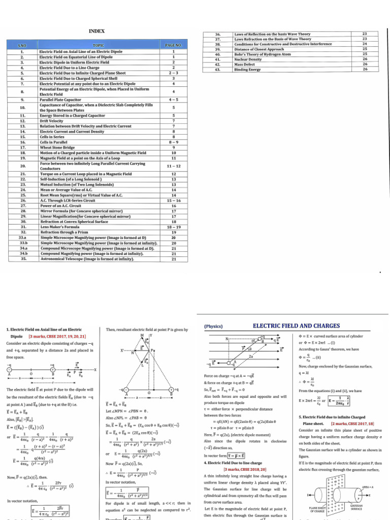 12 Physics Derivations | PDF