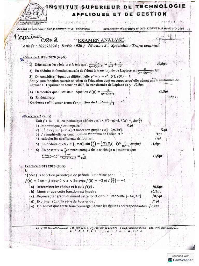 Analyse Exercice TD | PDF