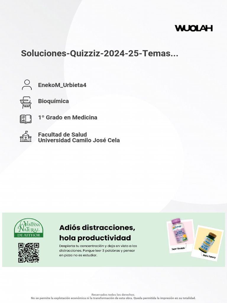 Quizziz 2024-25: Temas y Soluciones | PDF
