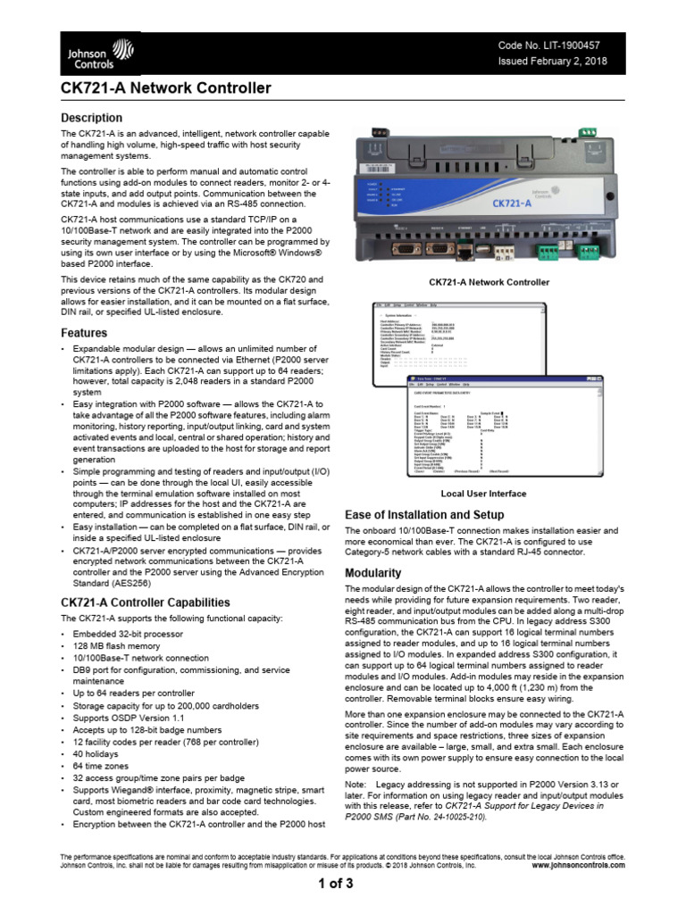 CK721-A Network Controller: Description | PDF | Computer Network | File ...