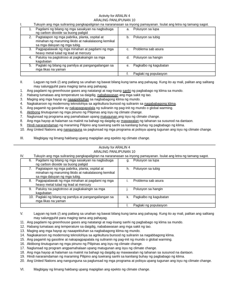 Activity For ARALIN 4 | PDF