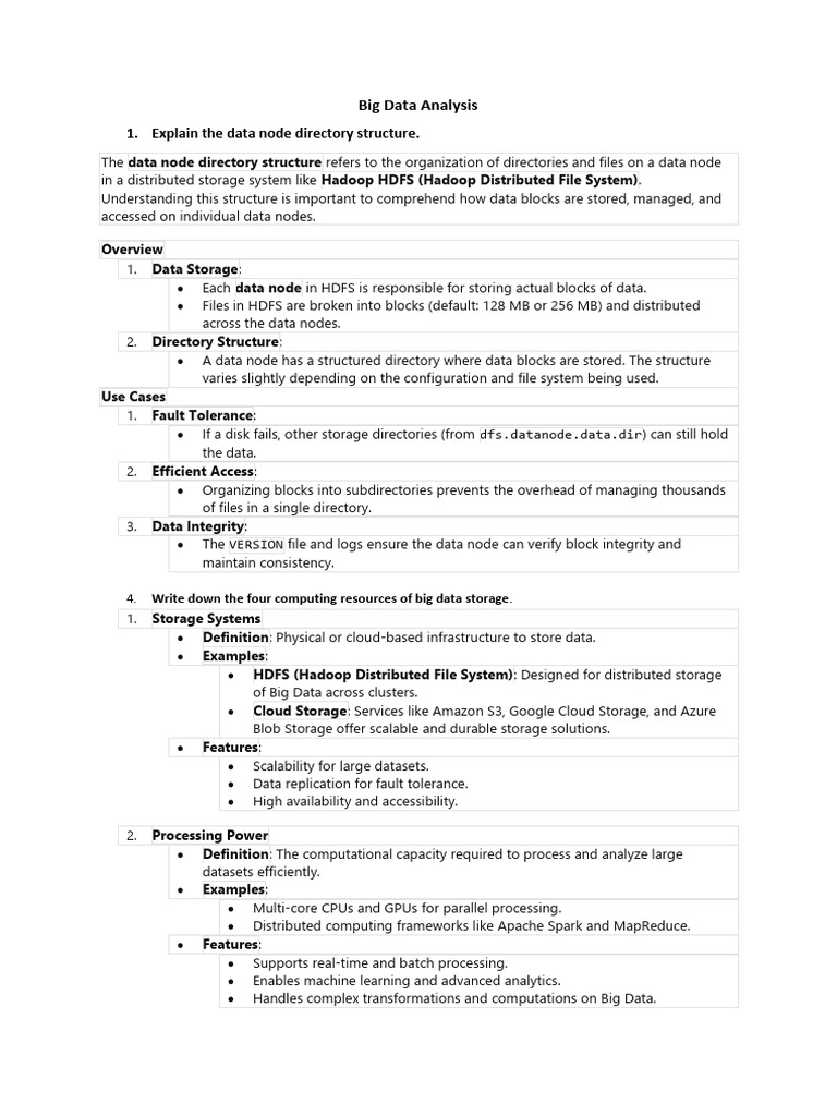 Big Data Analysis PDF 2 | PDF | Apache Hadoop | Map Reduce