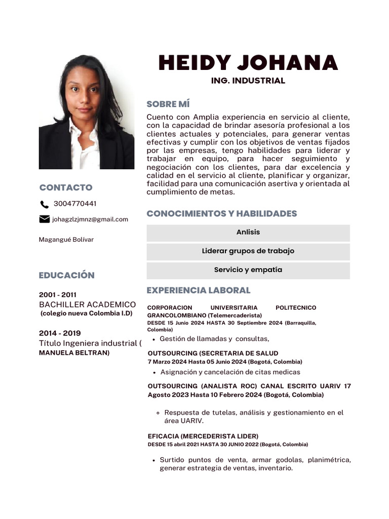 Hoja de Vida H | PDF | Business