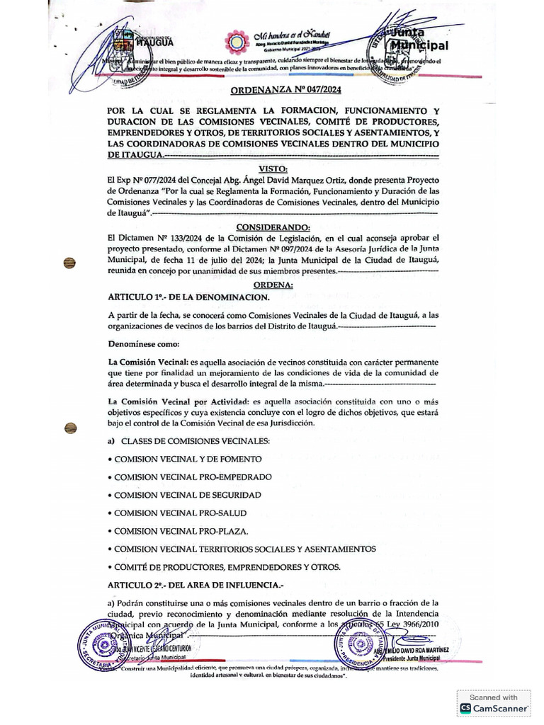 Ordenanza #047 | PDF