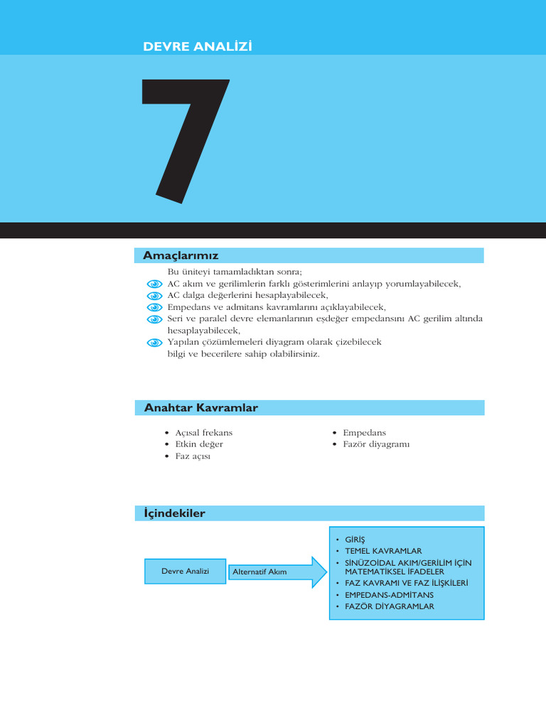 VE 8. BÖLÜM (VİZE) Anadolu Üni. Devre Analizi Notları | PDF