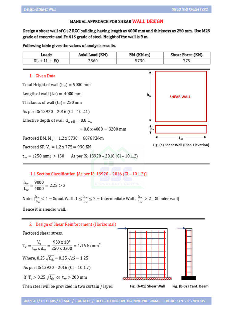 Shear Wall Design for G+2 RCC Building | PDF | Building Technology ...