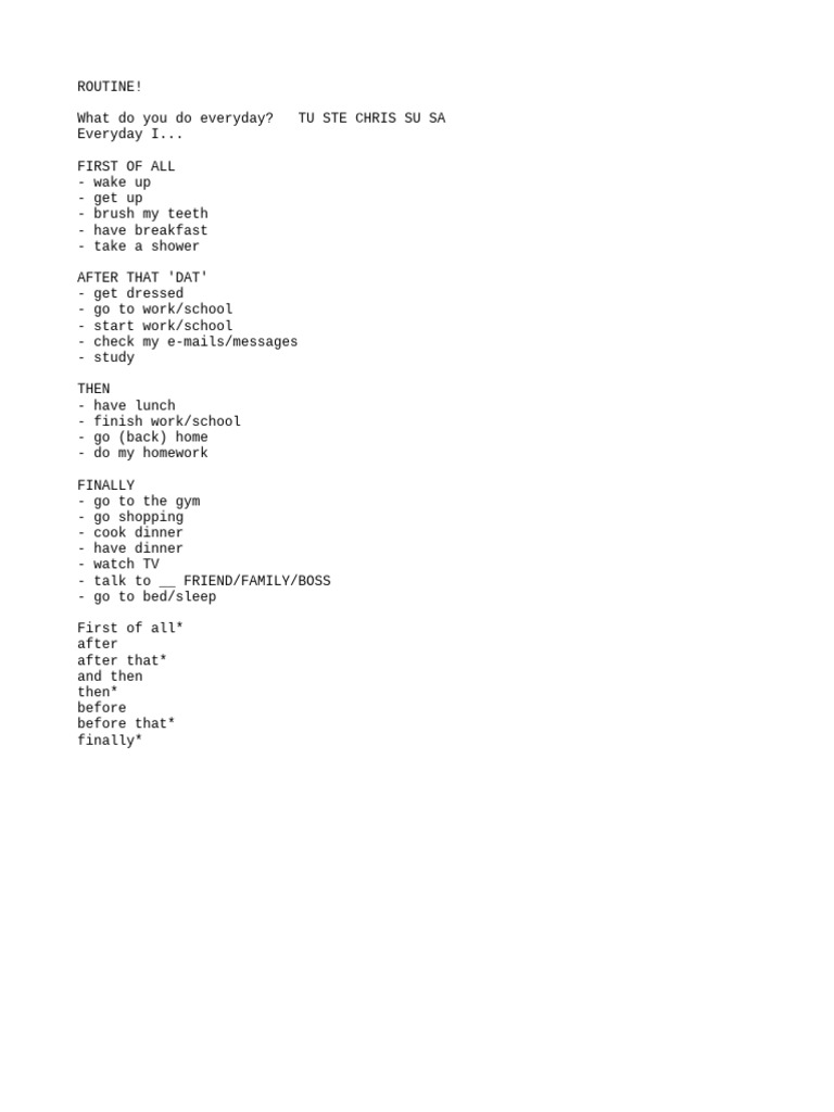 Routine! | PDF