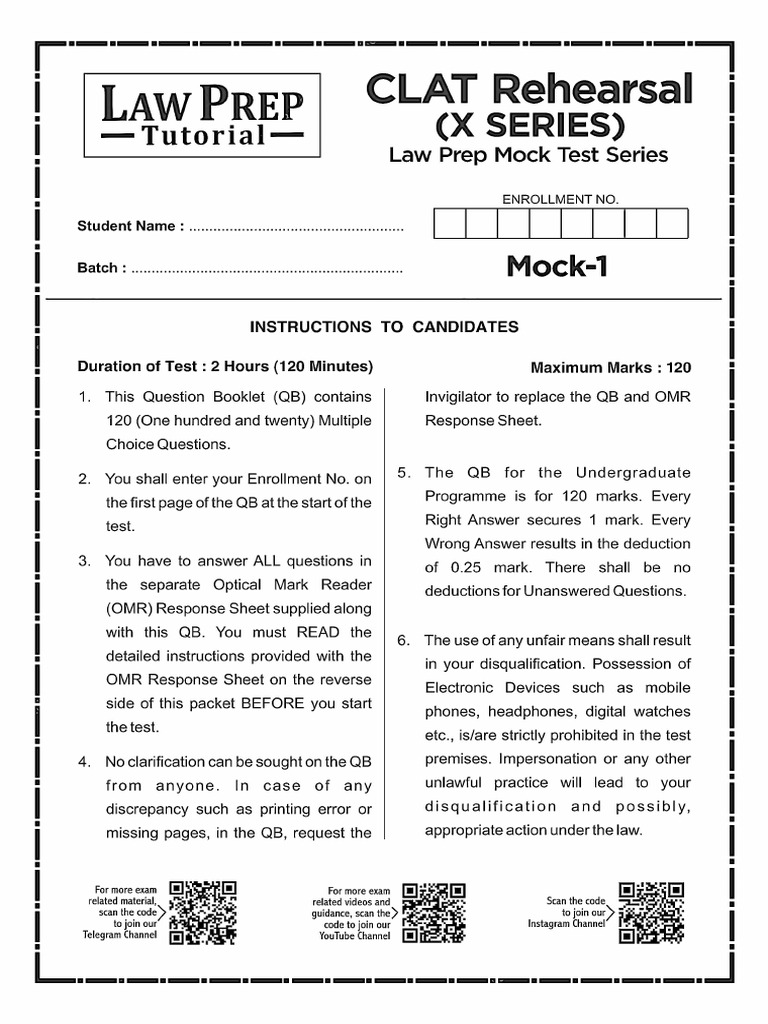 LPT CLAT X-Series Mock 1 | PDF