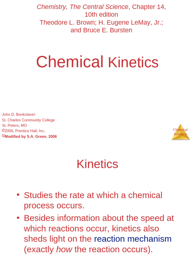 Chemical Kinetics Overview | PDF | Reaction Rate | Chemical Kinetics