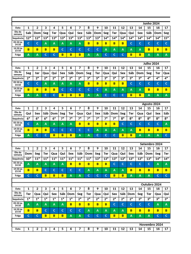 Tabela de Turno 5253 | PDF