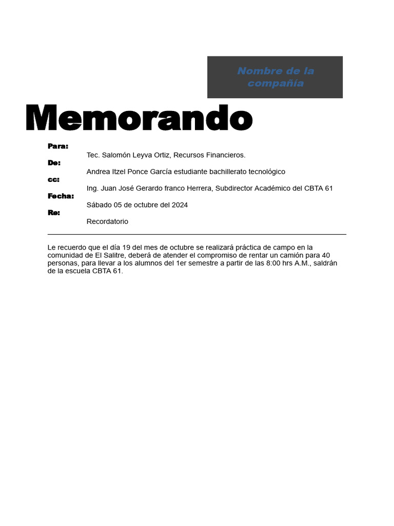 4_ejemplo de Memo_pr-ctica N- 2.Docx | PDF