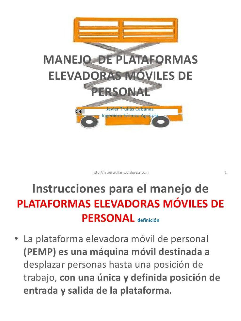 Manejo de plataformas de elevacion | PDF