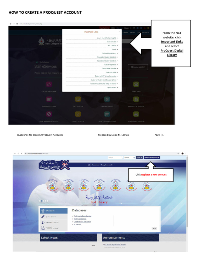 Guidelines for Creating ProQuest Accounts_UPDATED | PDF | Computing | Computer Security